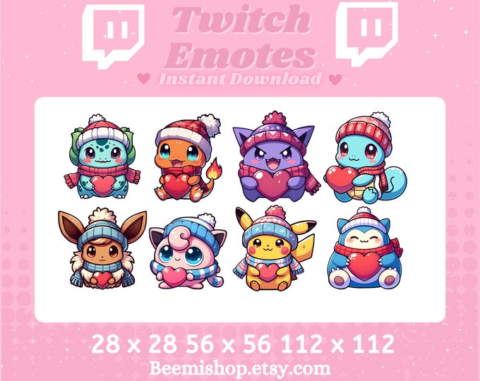 Twitch Discord Emote 8 Pokemon Emotes Pack Cute Snorlax Charmander ...