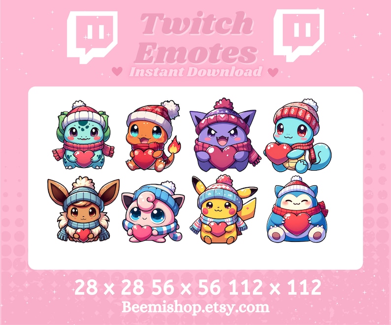 Twitch Discord Emote 8 Pokemon Emotes Pack Cute Snorlax Charmander ...