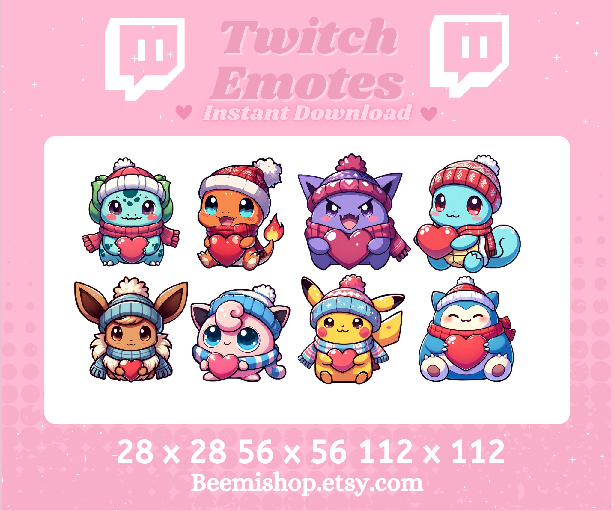 Twitch Discord Emote 8 Pokemon Emotes Pack Cute Snorlax Charmander ...