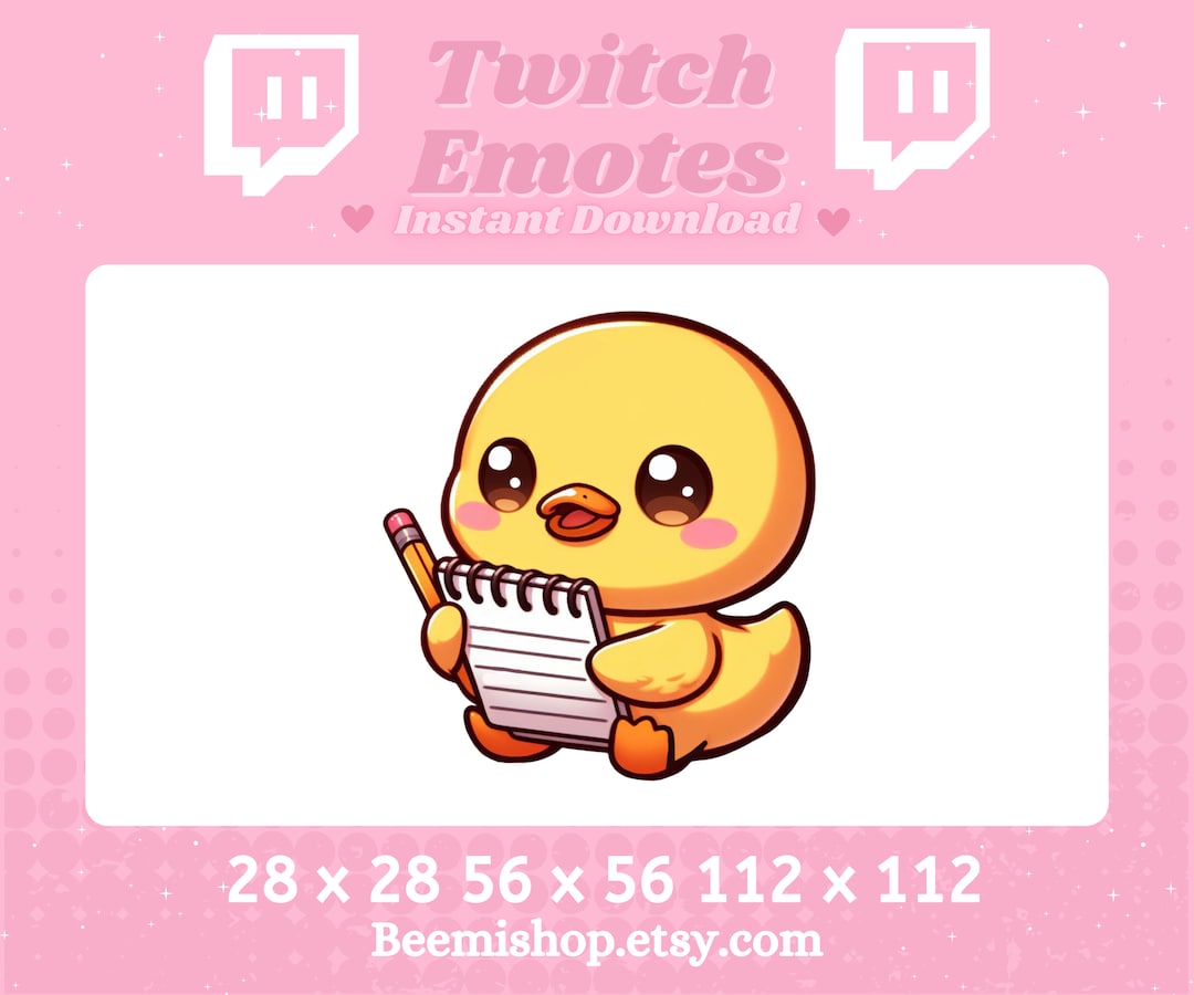Cute Duck Taking Notes Smart Kawaii Youtube Adorable Twitch Discord ...