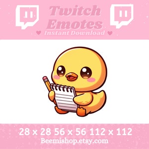 Cute Duck Taking Notes Smart Kawaii Youtube Adorable Twitch Discord ...