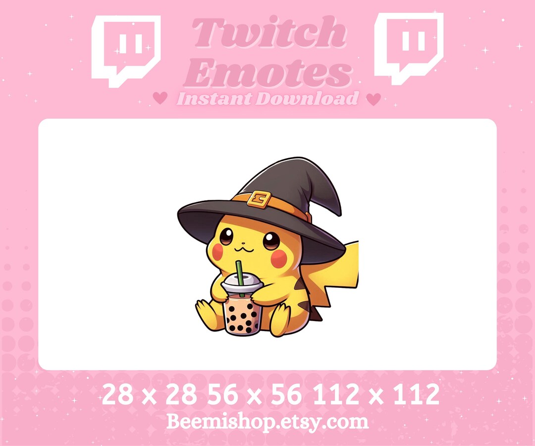 Halloween Pikachu Witch Drinking Boba Tea Spooky Scary Happy Twitch ...