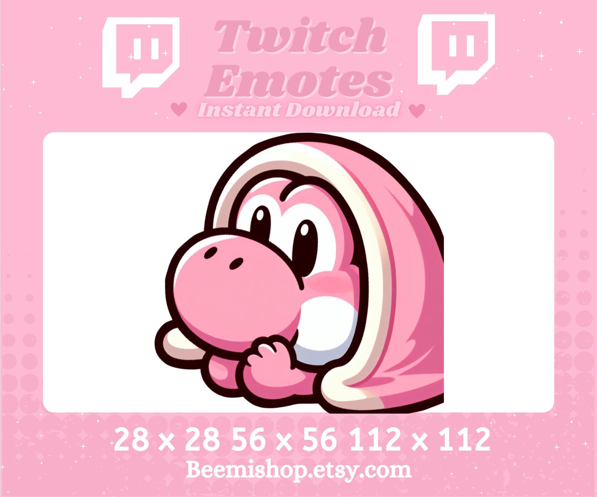 Twitch Discord Emote Cute Yoshi Pink Emotes Super Mario Adorable ...