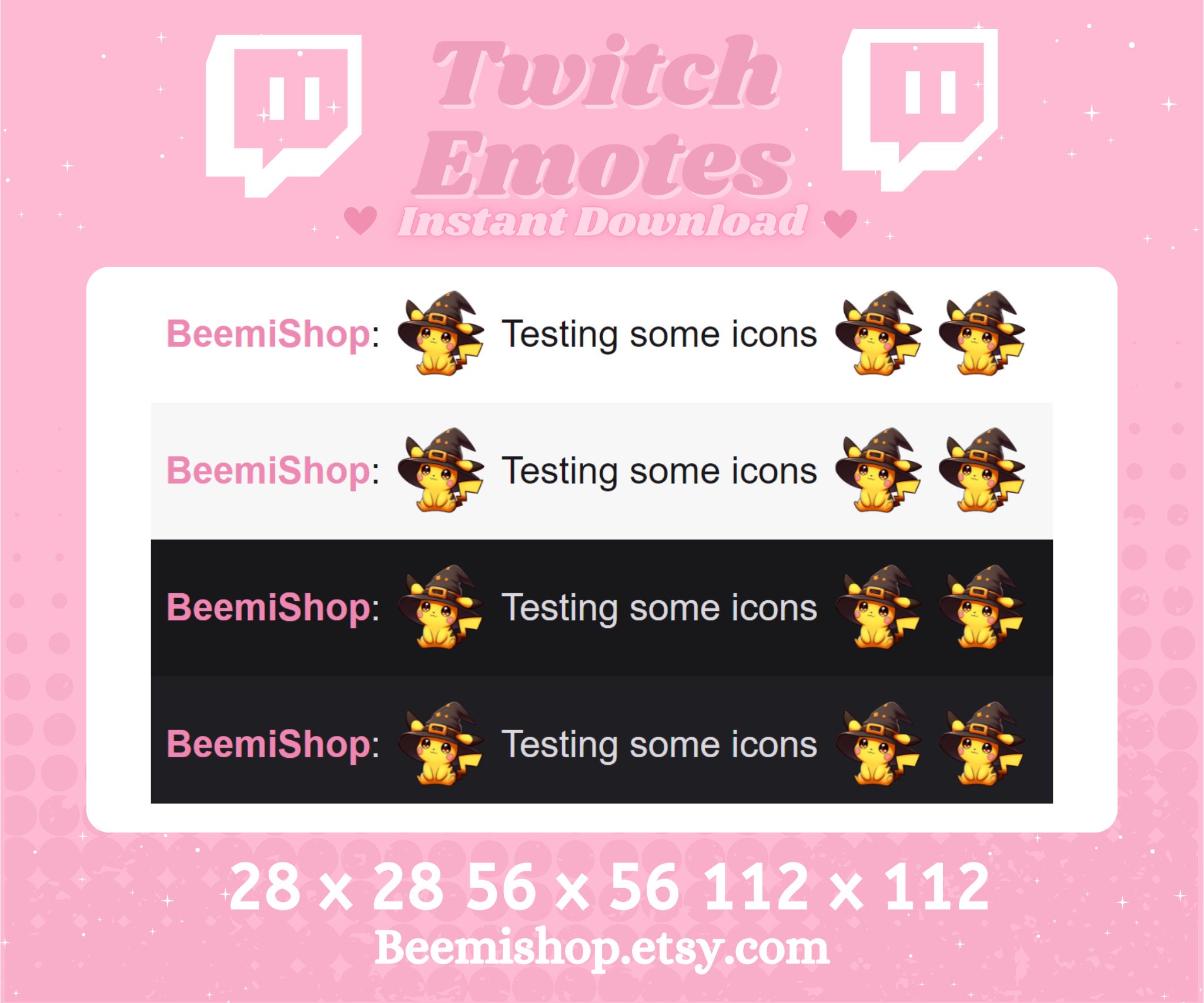 Twitch Discord Emote Cute Pokemon Pikachu Emotes Witch Curse Kawaii ...