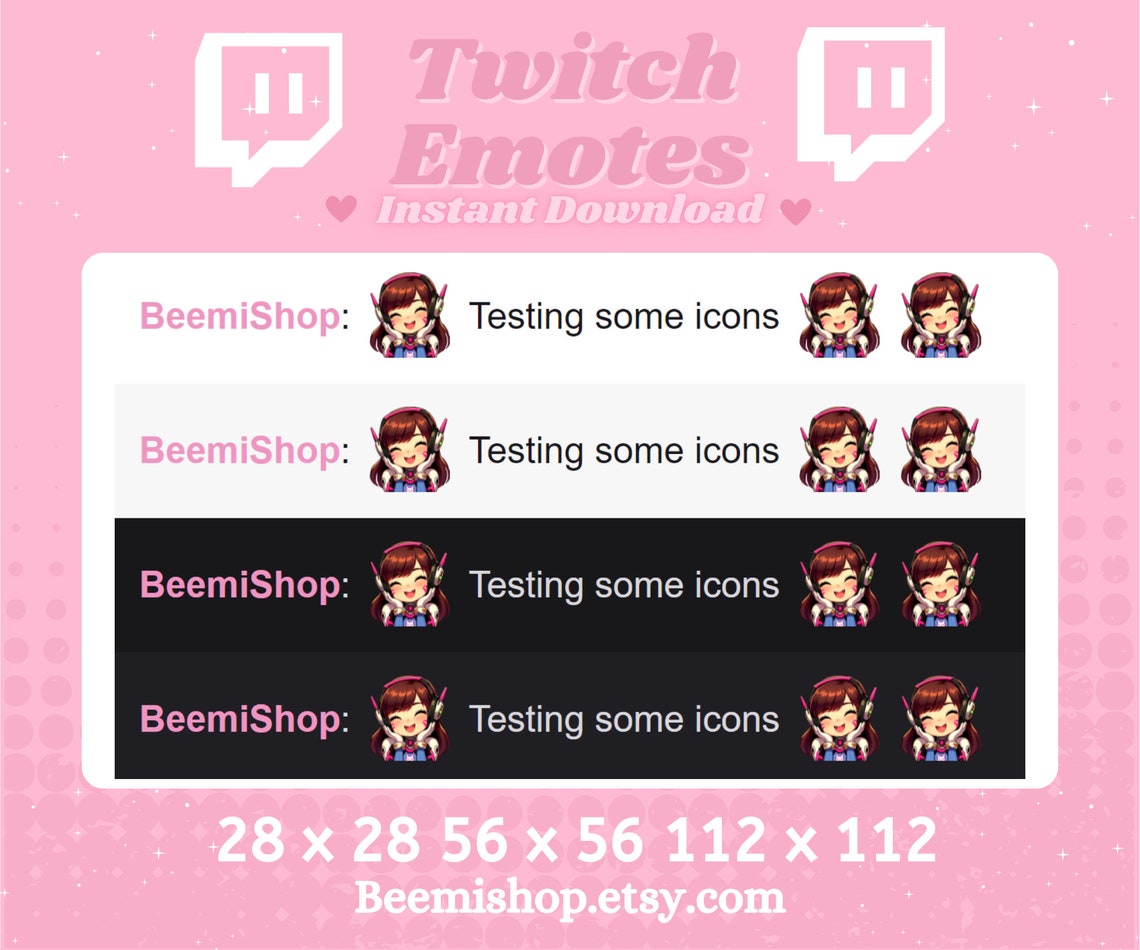 Twitch Discord Emote Cute Overwatch Dva Emotes Laughing Happy Giggle ...
