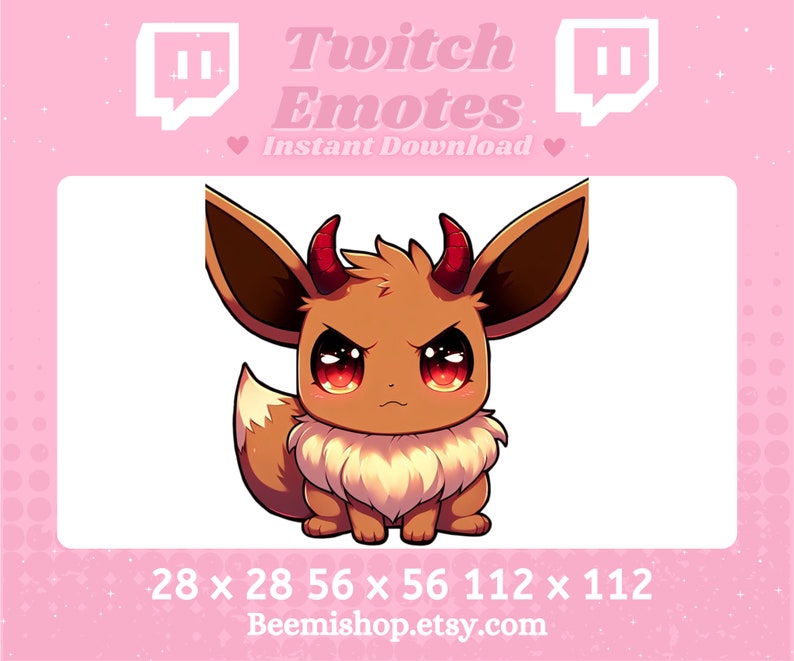 Twitch Discord Emote Cute Pokemon Eevee Emotes Evil Angry Mad Server ...