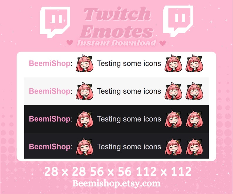 Twitch Discord Emote Cute Chibi Anya Anime Emotes Smirk Smile Happy ...
