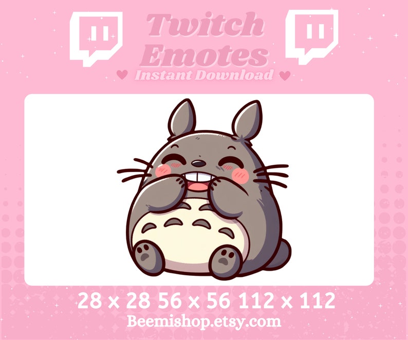 Twitch Discord Emote Cute Ghibli Totoro Emotes Giggle Laughing Happy My ...