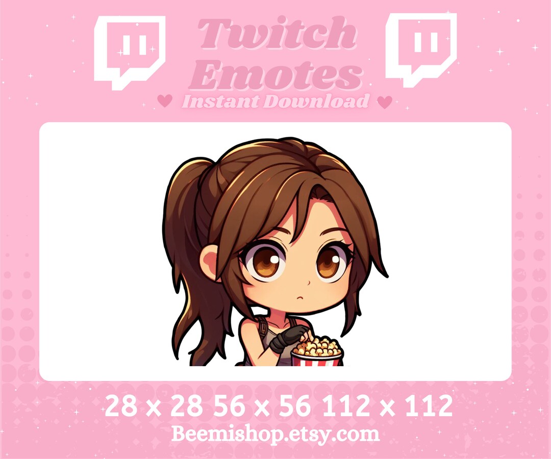 Twitch Discord Emote Cute Chibi Lara Croft Tomb Raider Emotes Eating ...