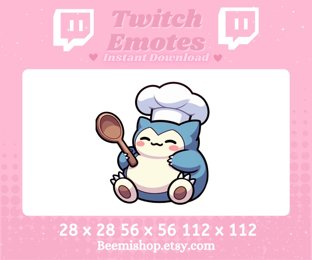 Snorlax Chef Cooking Happy Twitch Discord Emote Cute Kawaii Adorable ...