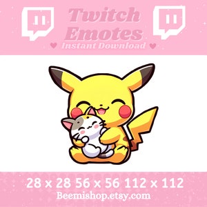 Twitch Discord Emote Cute Pokemon Pikachu Emotes Cuddle Cat Cozy Comfy ...