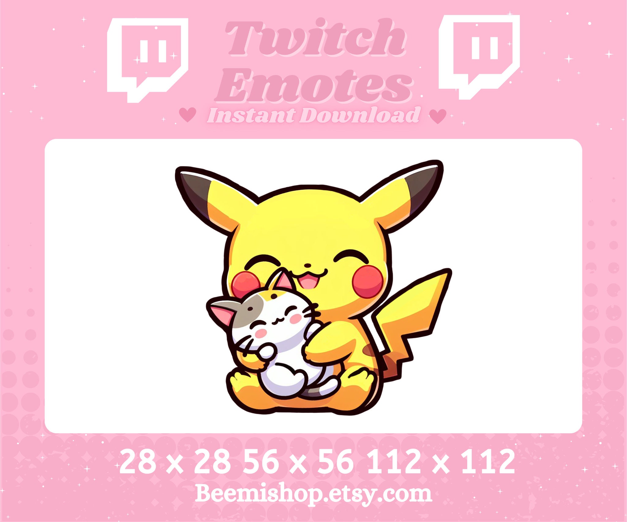 Twitch Discord Emote Cute Pokemon Pikachu Emotes Cuddle Cat Cozy Comfy ...