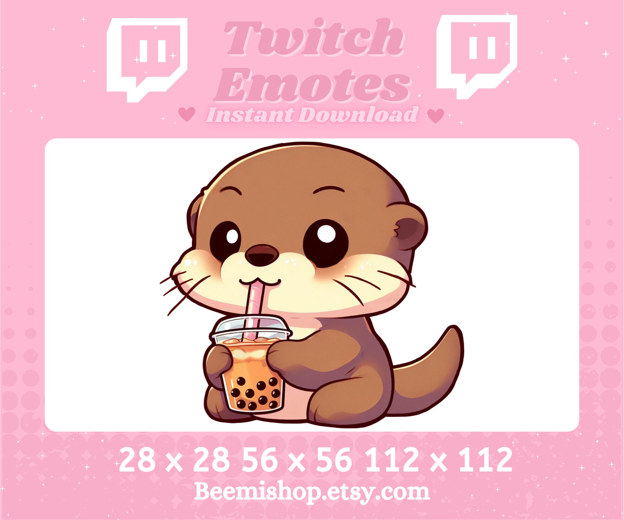 Twitch Emotes Discord Emote Otter Emotes Kawaii Boba Tea Addict ...