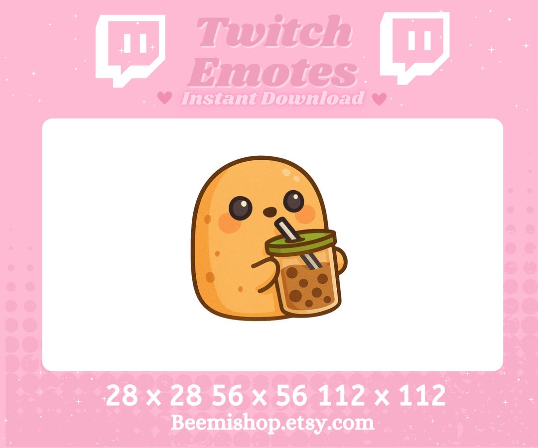 Potato Drinking Boba Tea Bubble Tea Twitch Discord Emote Stream Funny ...