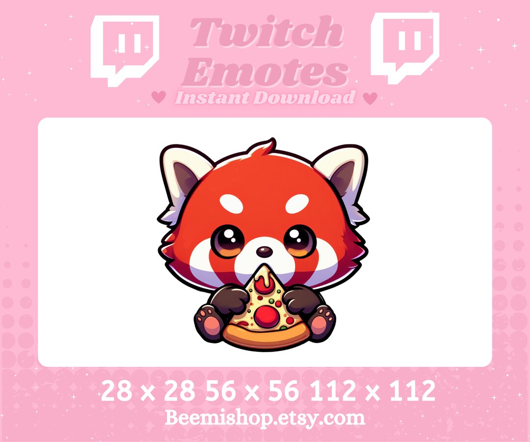 Red Panda Eating Pizza Food Yummy Kawaii Funny Adorable Anime Twitch ...