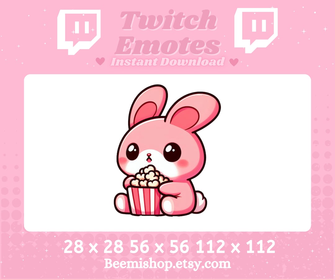 Pink Bunny Eating Popcorn Drama Movie Funny Meme Cute Kawaii Animal ...