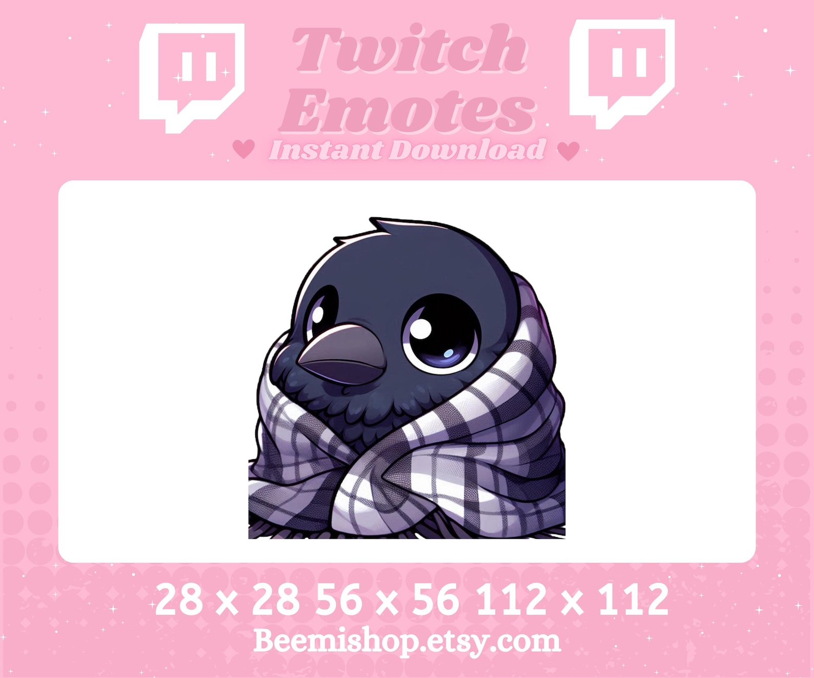 Raven Crow in A Blanket Comfy Cozy Blankies Kawaii Funny Adorable ...
