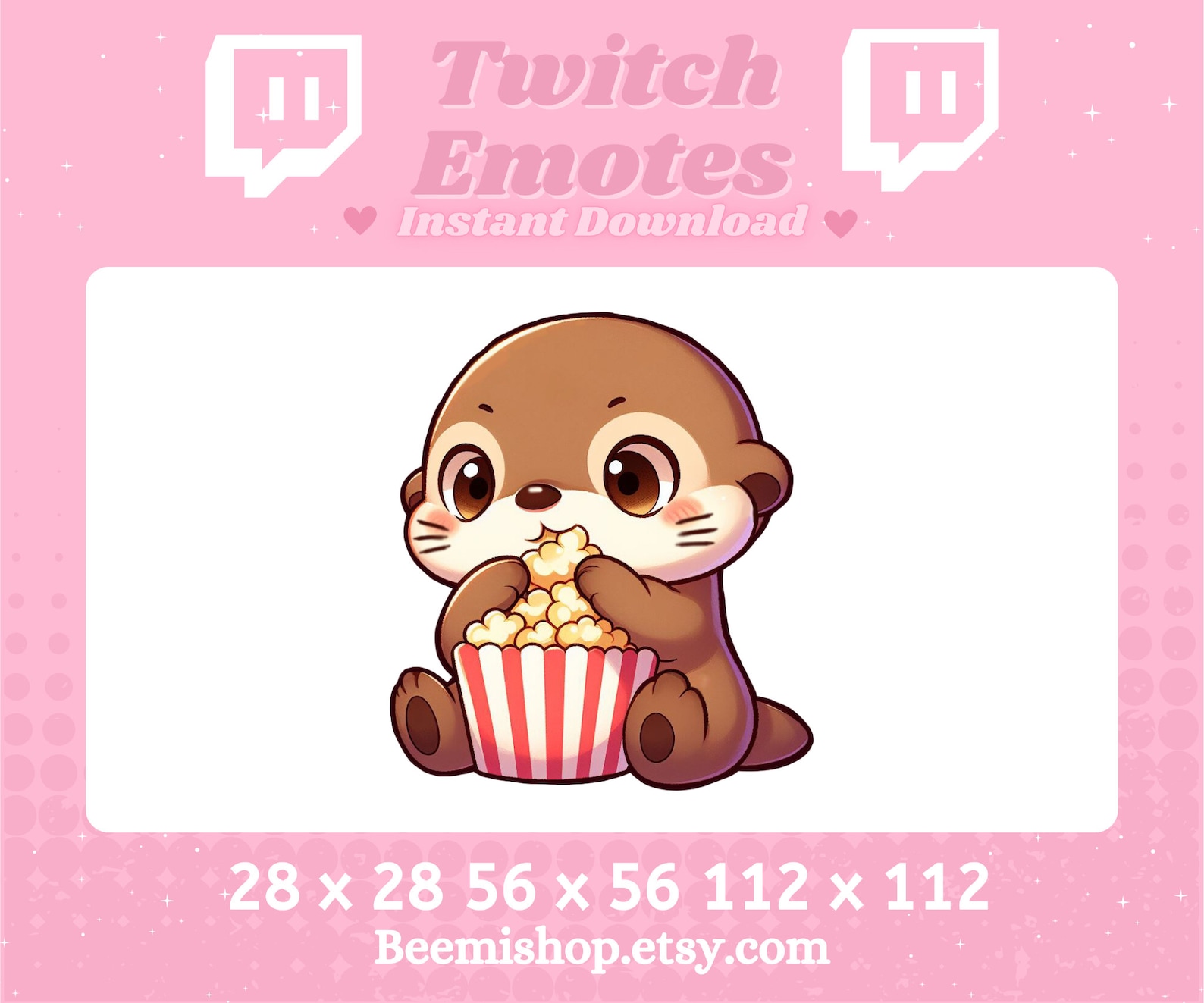 Twitch Emotes Discord Emote Otter Emotes Kawaii Eating Popcorn Cute ...
