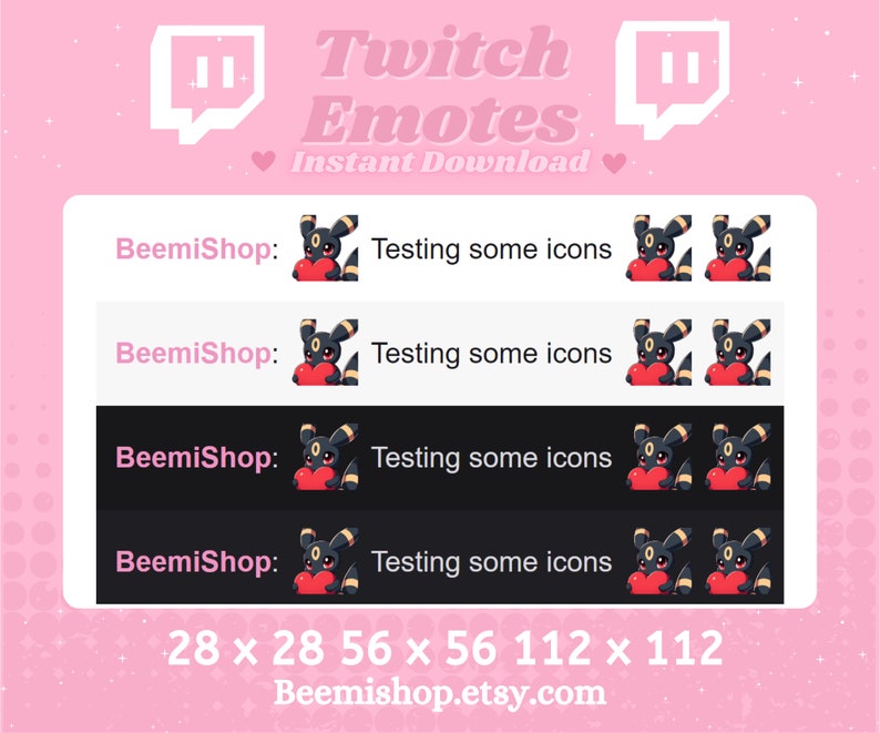 Twitch Discord Emote Umbreon Pokemon Cute Emotes Love Heart Youtube ...