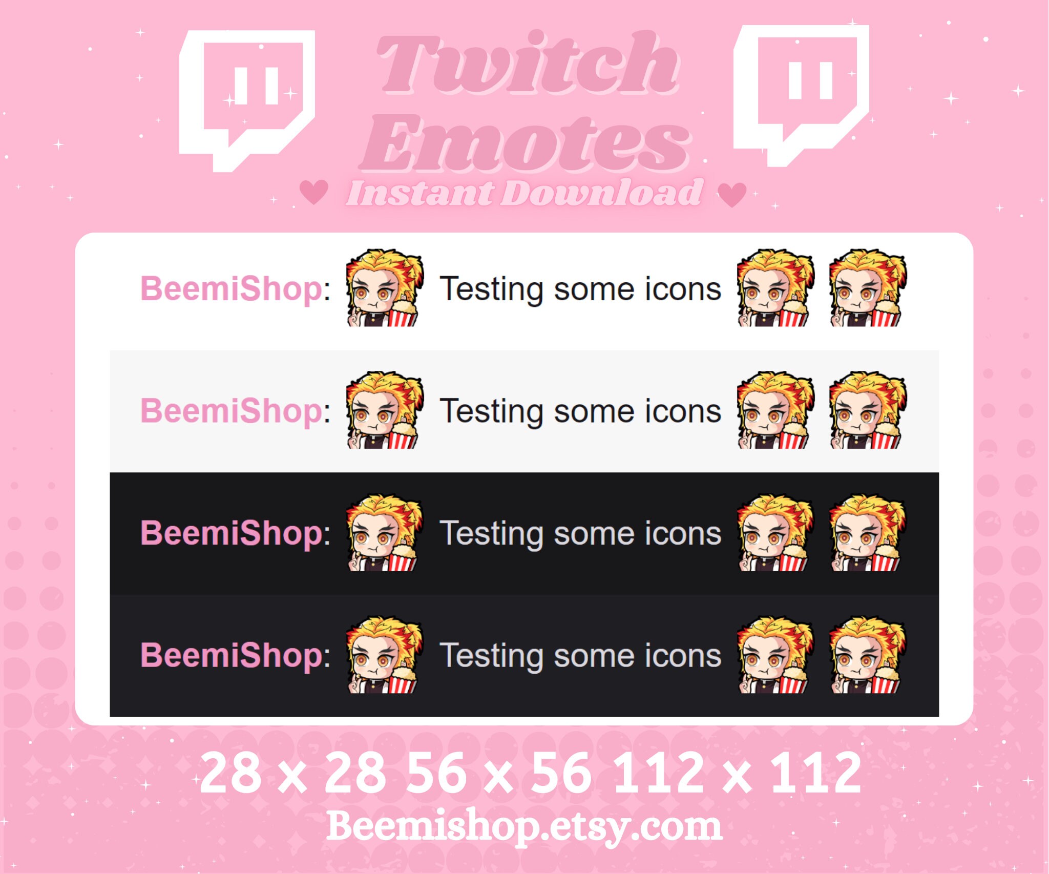 Cute Chibi Rengoku Demon Boy Eating Popcorn Drama Movie Anime Adorable ...