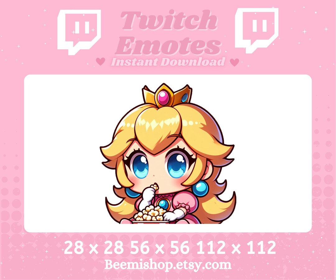 Twitch Discord Emote Cute Princess Peach Emotes Pipoca Drama Adorável ...