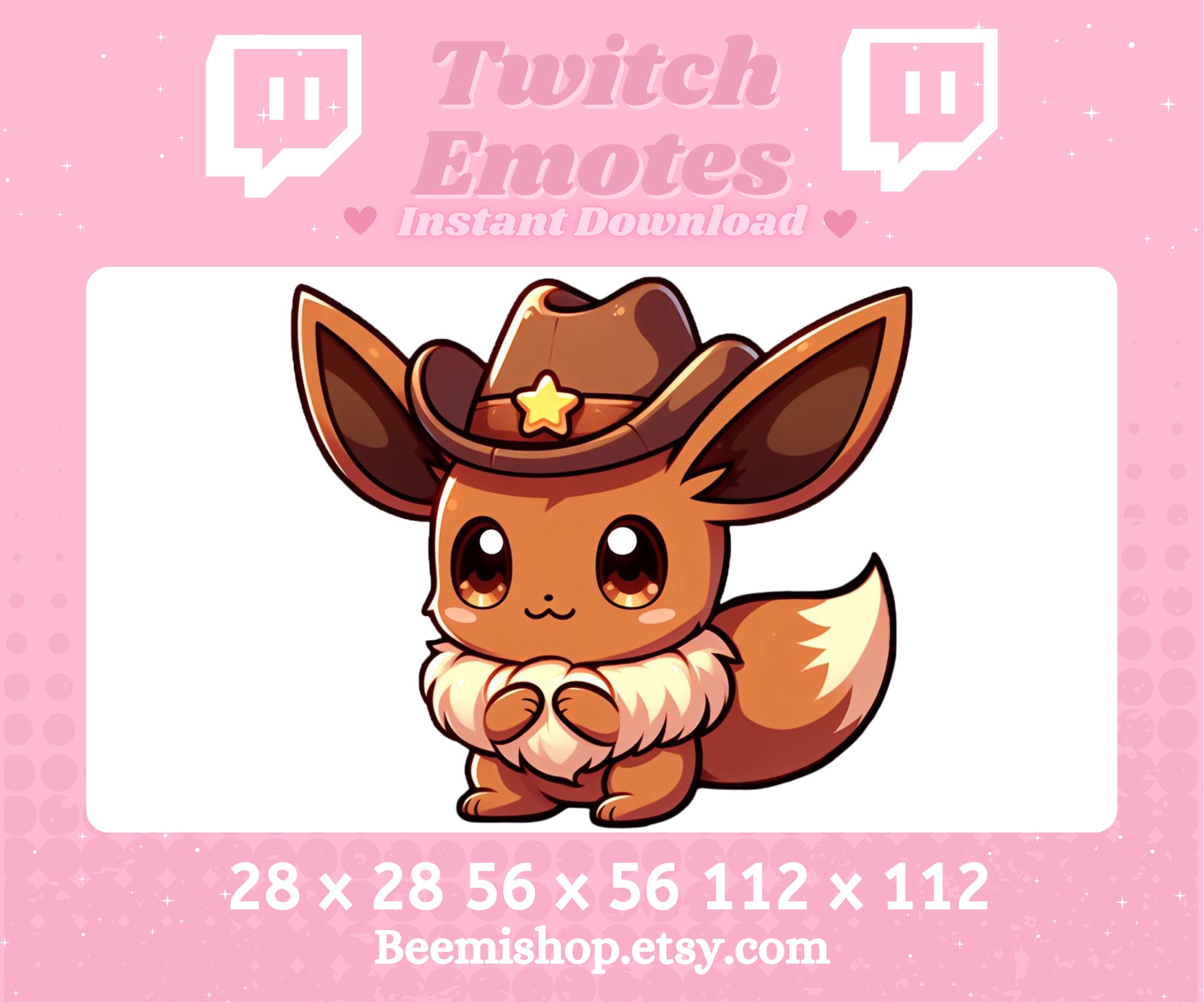 Twitch Discord Emote Cute Pokemon Eevee Emotes Cowboy Yeehaw Kawaii ...