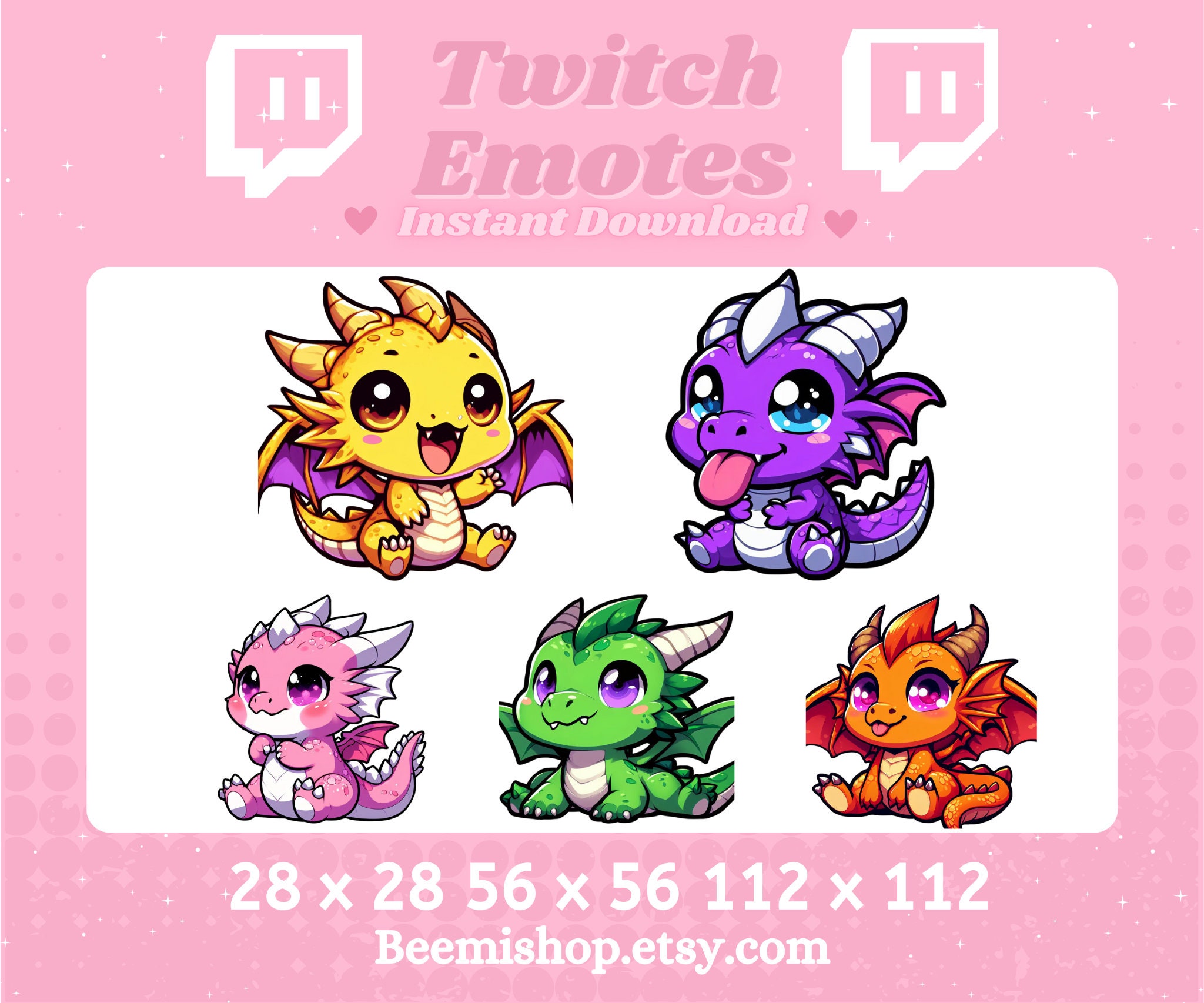 Twitch Discord Emote Cute Dragons Pack Happy Sticking Out Tongue Yellow ...