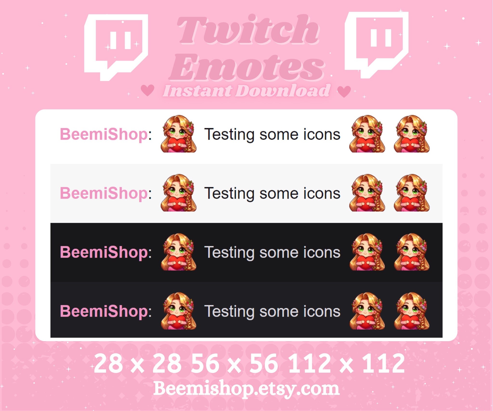 Twitch Emotes Discord Emote Blonde Princesse Emotes Amour Coeur Mignon