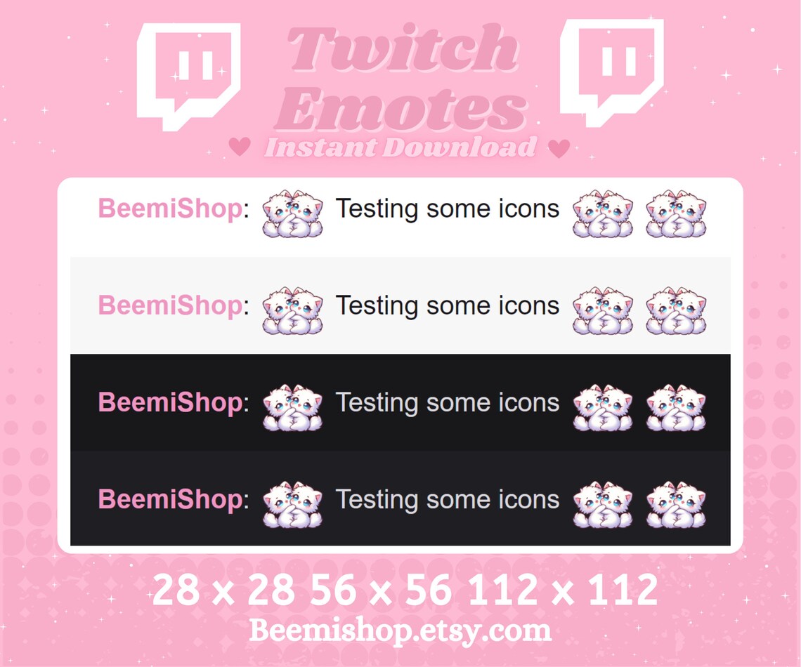 Twitch Emotes Discord Emote White Cat Emotes Fluffy Hugging Love Cozy ...