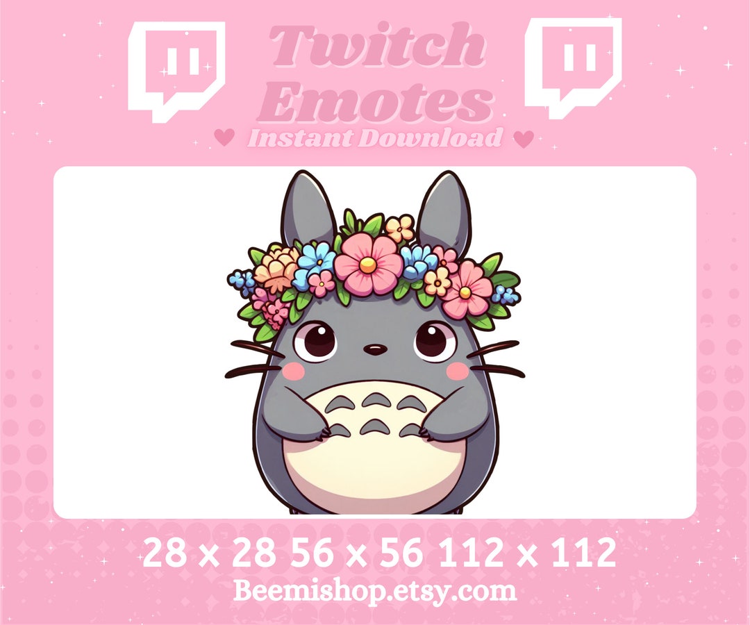 Twitch Emotes Discord Emote Totoro Ghibli Emotes Corona de flores Lindo ...