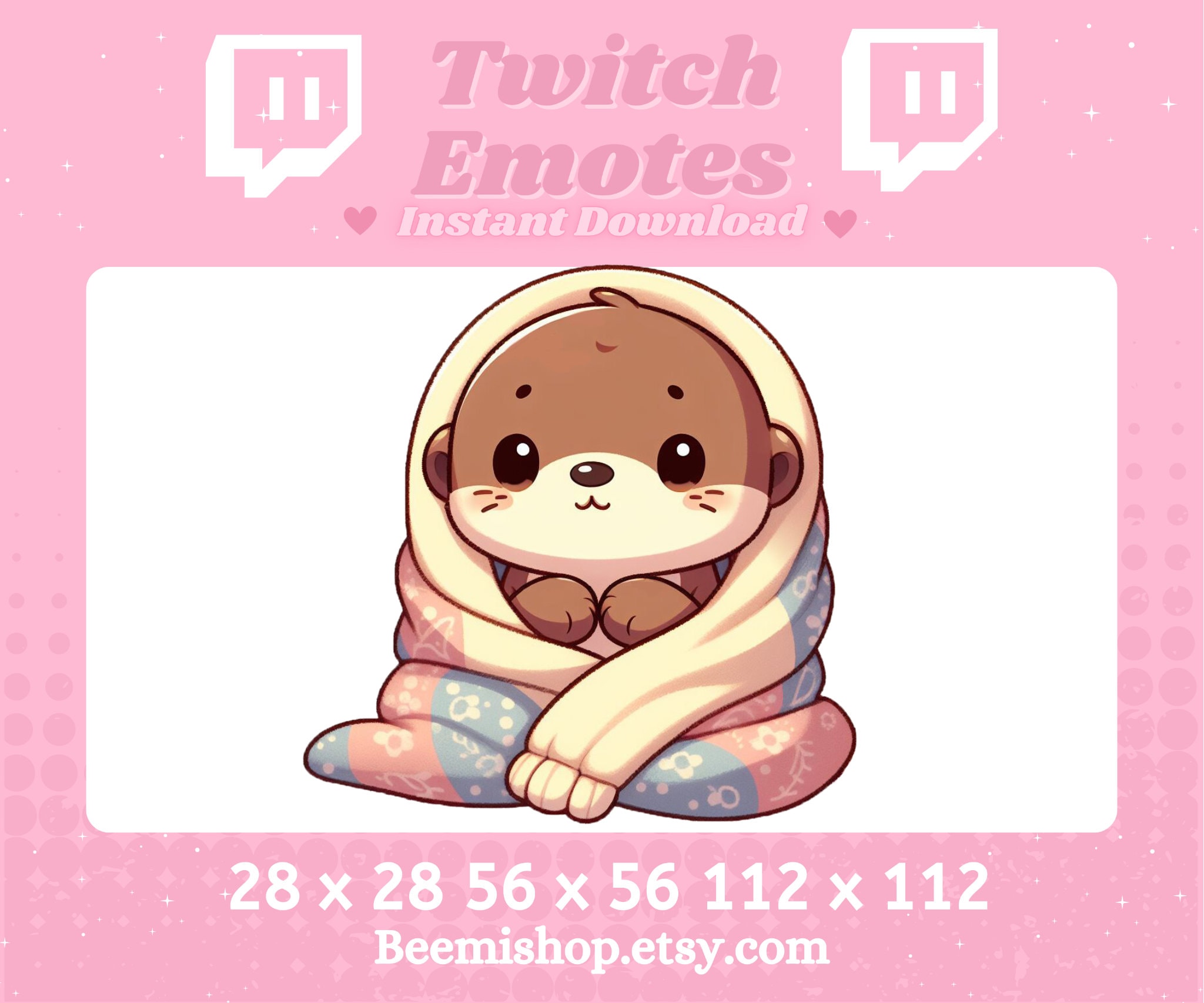 Twitch Discord Emote Otter Emotes Blanket Cozy Cute Twitch Adorable ...
