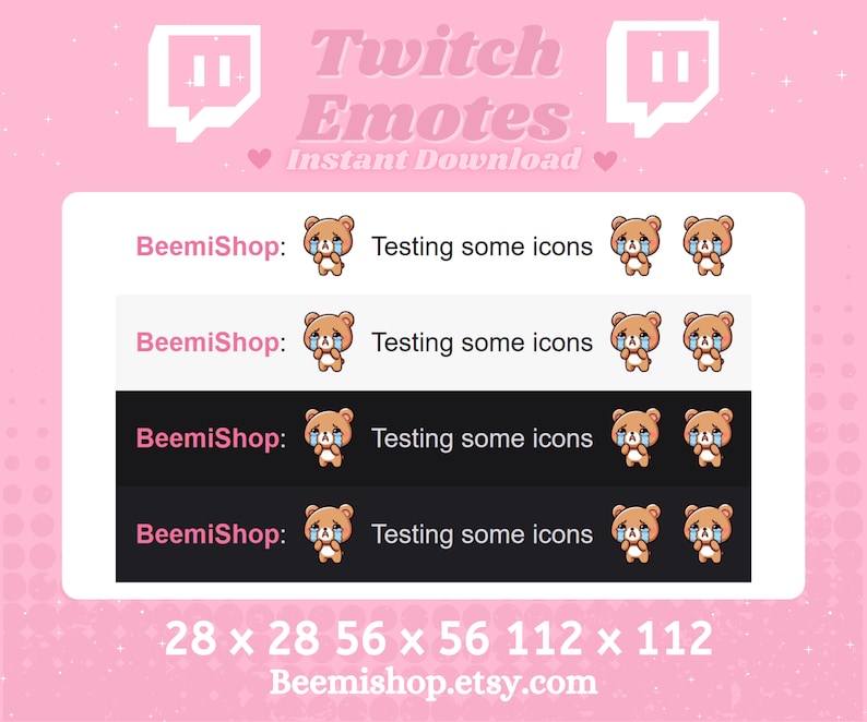 Brown Bear Teddy Bear Crying Sad Upset Twitch Discord Emote Cute Kawaii ...
