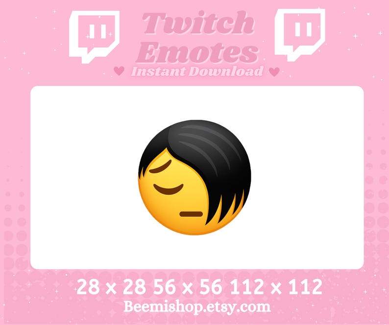 Emo Sad Emoji Twitch Discord Reaction Emote – Goth Mood Stream Chat ...