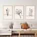 Set of 3 Line Drawing Printable Kitchen Decor, Kitchen Wall Art, Dining ...