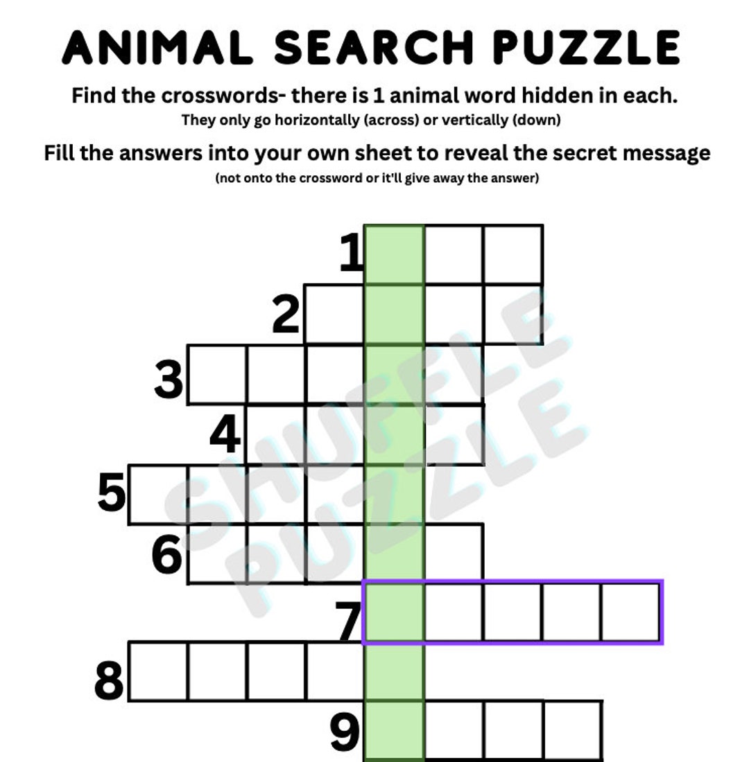 Shuffle Puzzle Animal Welcome - Etsy