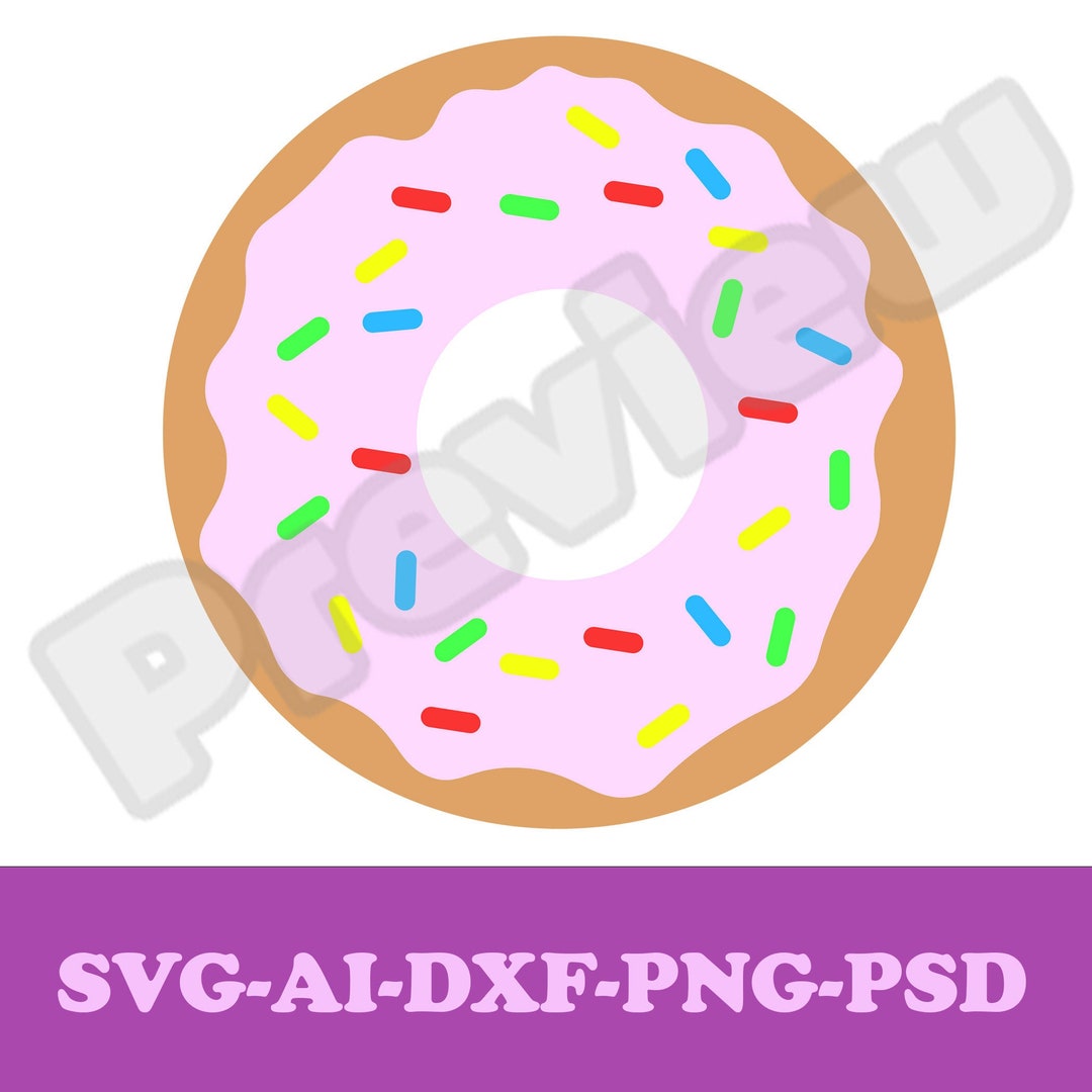 Dount Doughnut With Sprinkles Svg-ai-dxf-png-psd Sprinkle Donut SVG ...