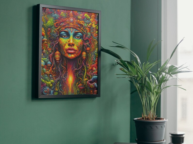 Psychedelic Goddess Wall Art, Trippy Wall Print Art, Spiritual Home ...