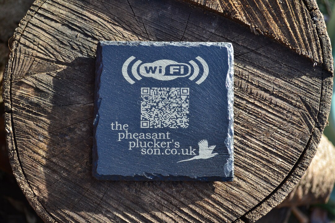 Personalised Wifi Slate Coaster, QR Code for Wifi,natural Slate,wifi ...