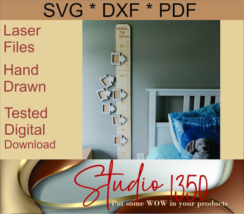 Picture Frame Age Growth Chart Laser Cnc Cutting Machine File SVG DXF ...