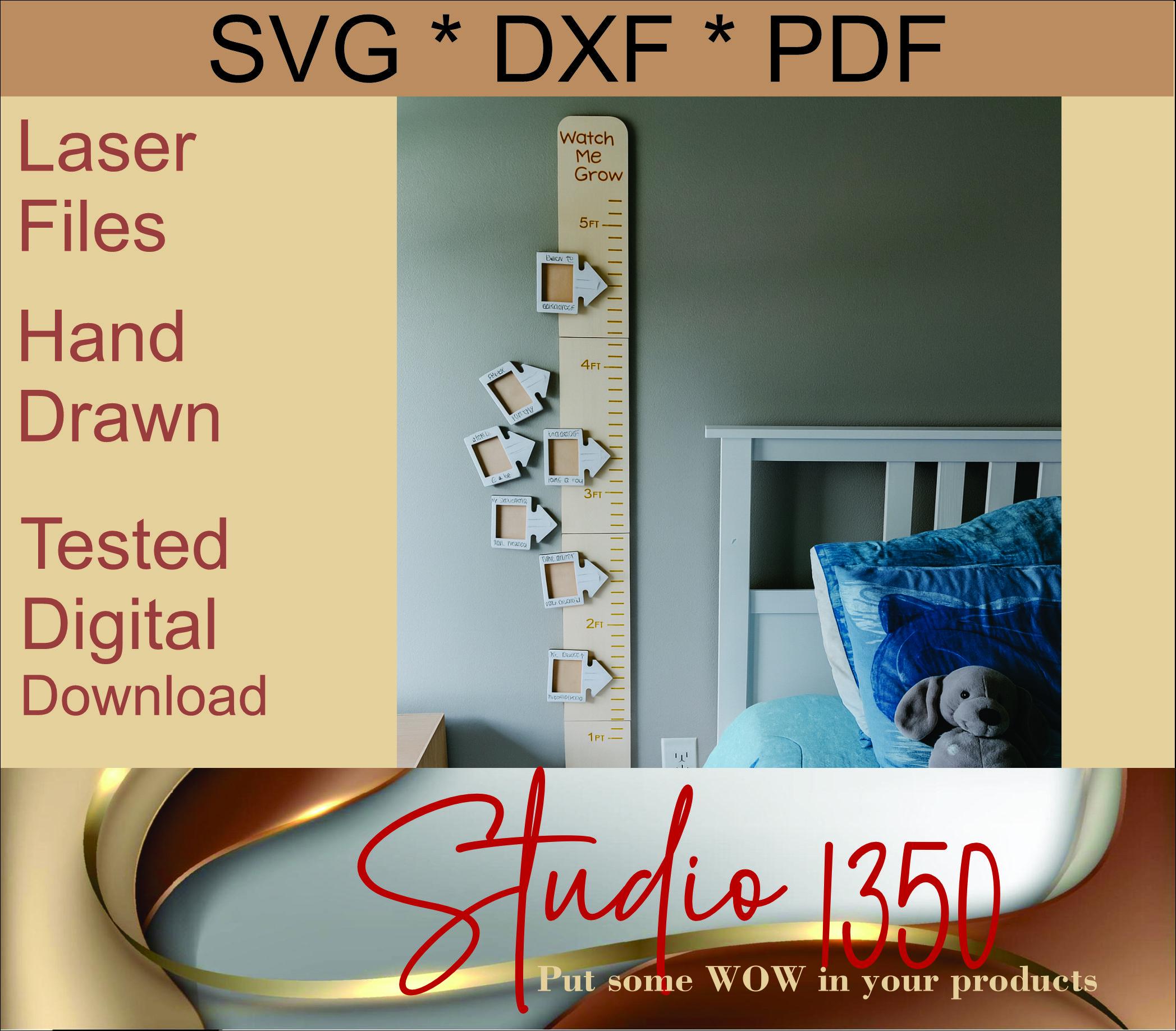 Picture Frame Age Growth Chart Laser Cnc Cutting Machine File SVG DXF ...