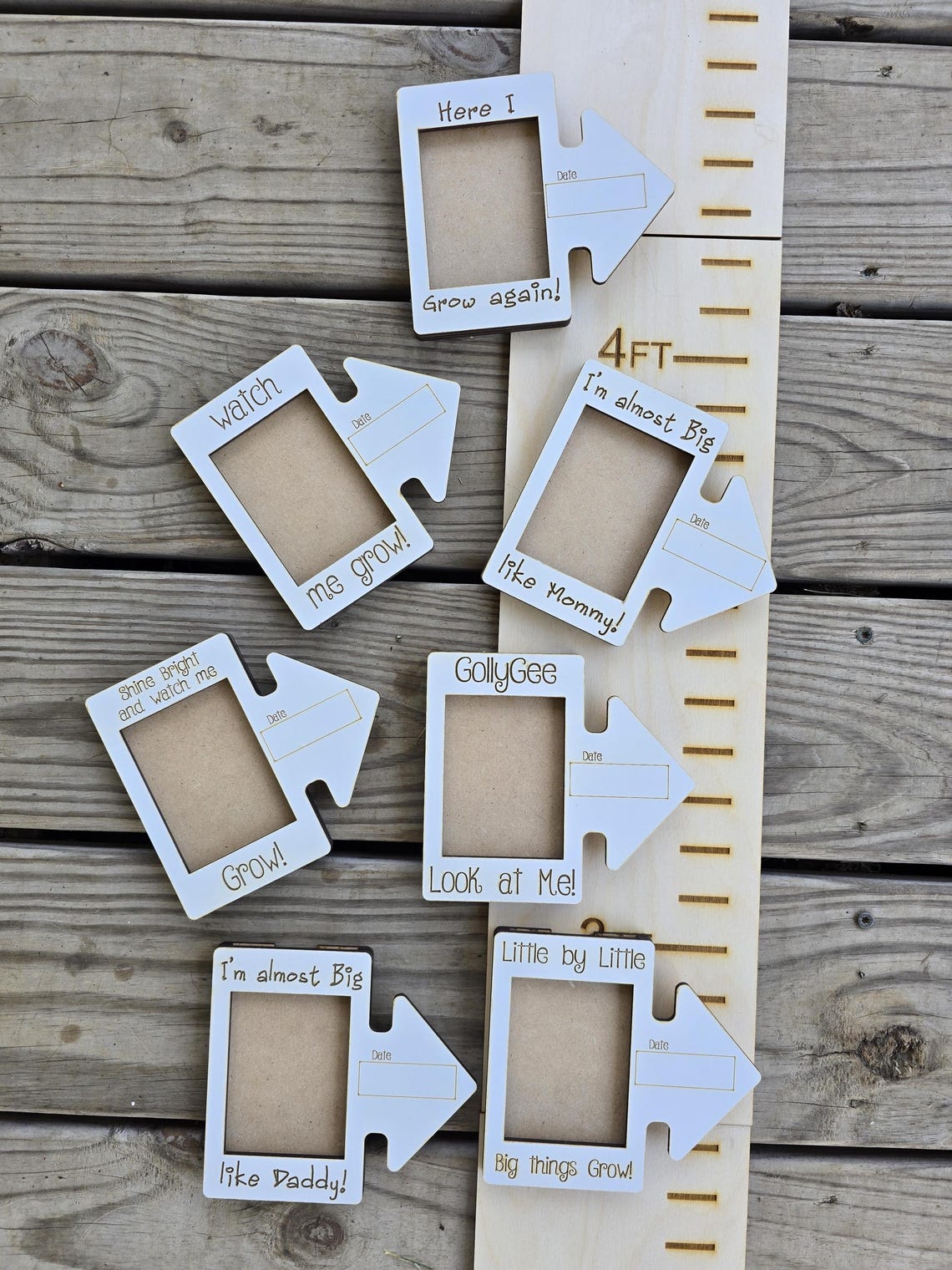Picture Frame Age Growth Chart Laser Cnc Cutting Machine File SVG DXF ...
