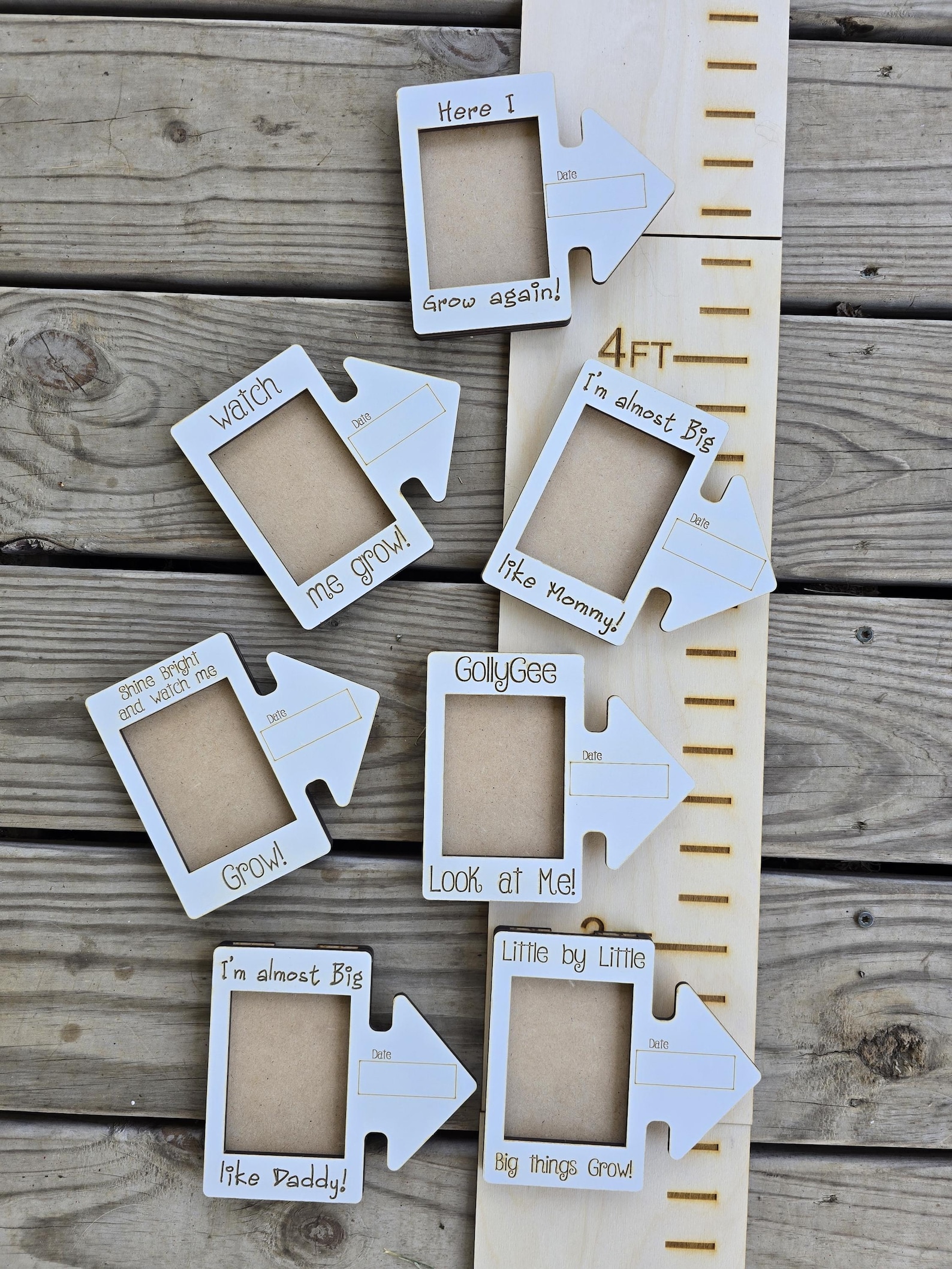 Picture Frame Age Growth Chart Laser Cnc Cutting Machine File SVG DXF ...