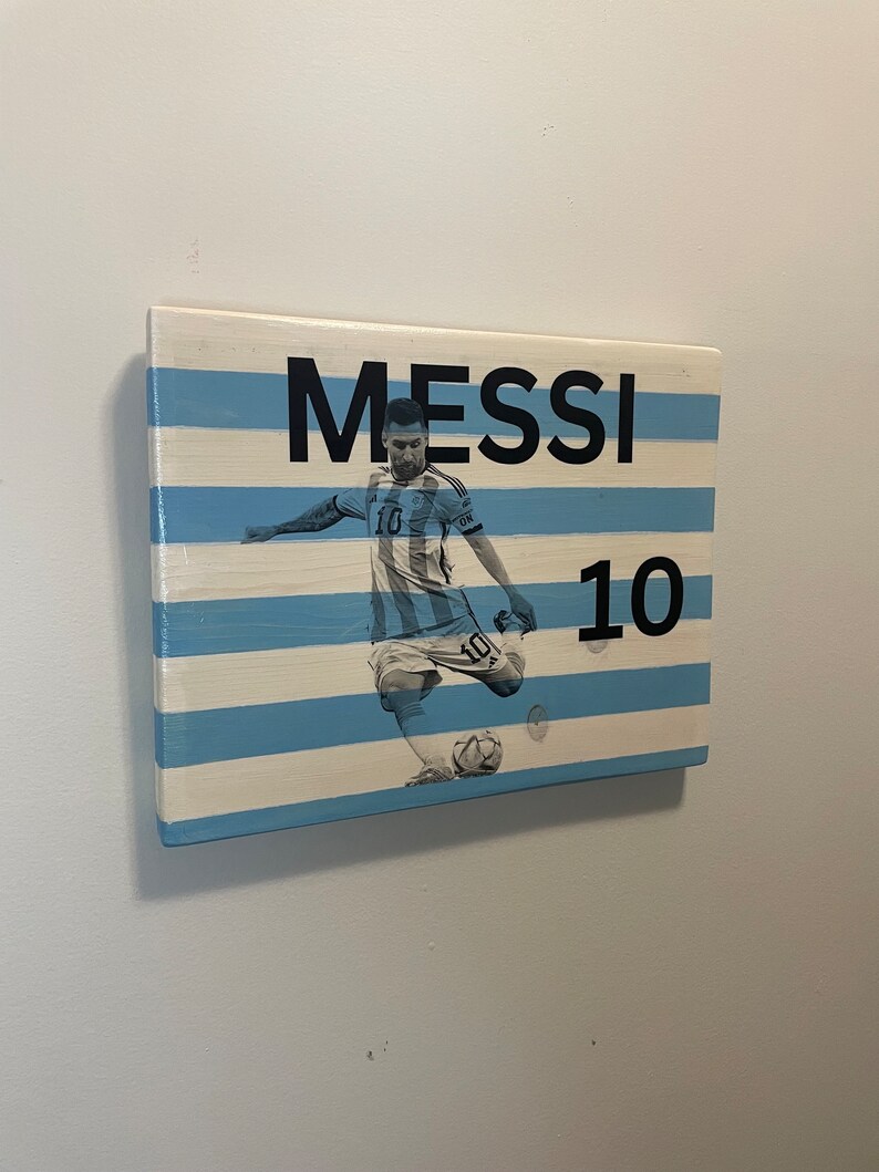 Lionel Messi Wood Art Argentina Football Soccer the Goat Messi Poster ...