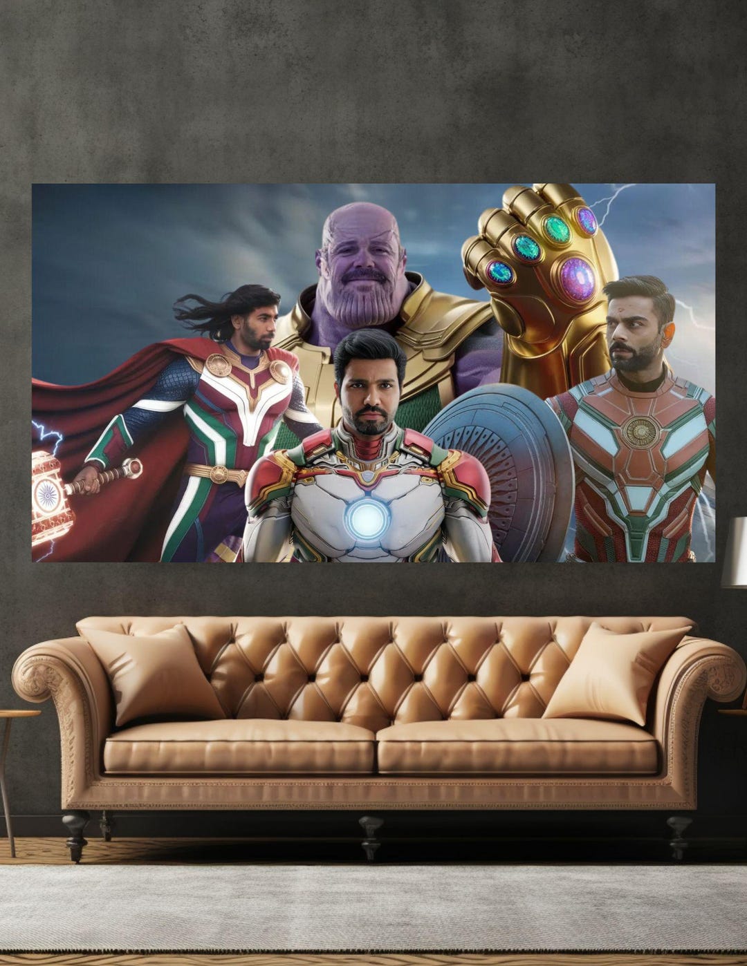 India Cricket Marvel Themed Digital Print | Travis Head as Thanos ...