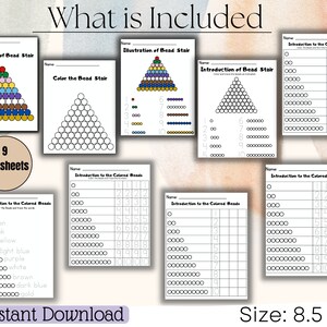 Montessori Color Bead Stair Worksheets : Introduction to the Colored ...