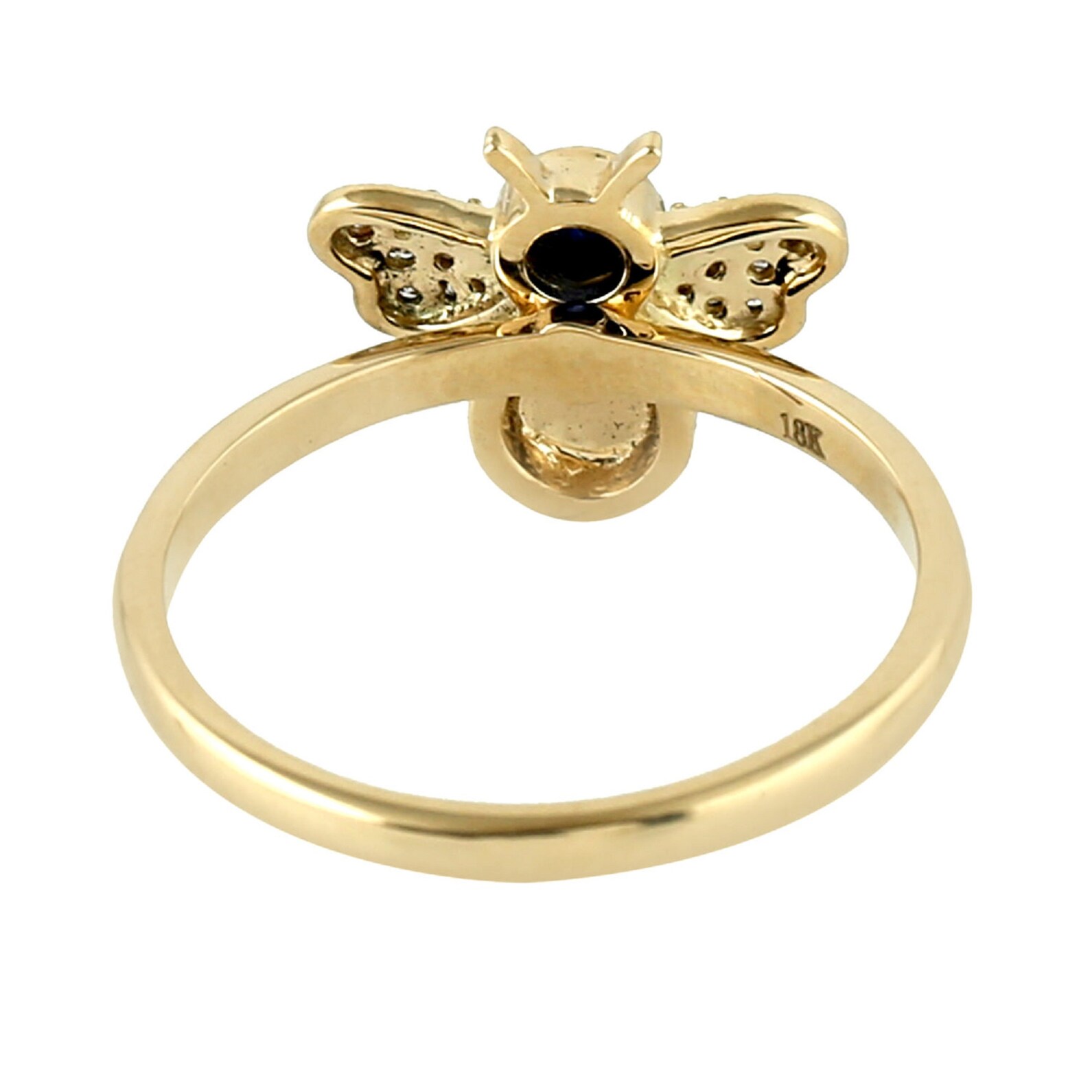 Barnaby's Enamel Honey Bee Ring, 18K Gold With Blue Sapphire & Diamond ...