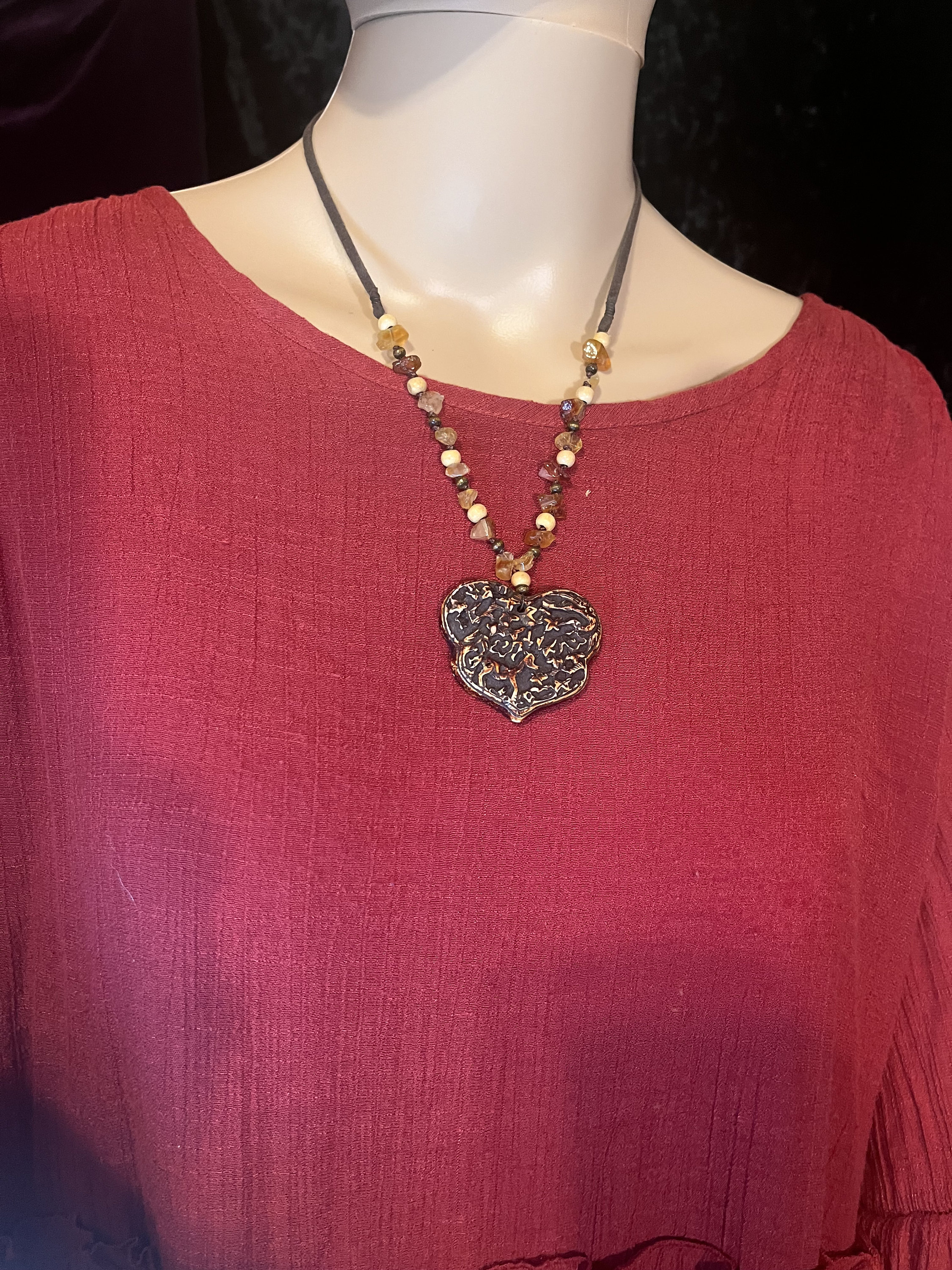 Plastic Marbled Heart With String and Beads - Etsy