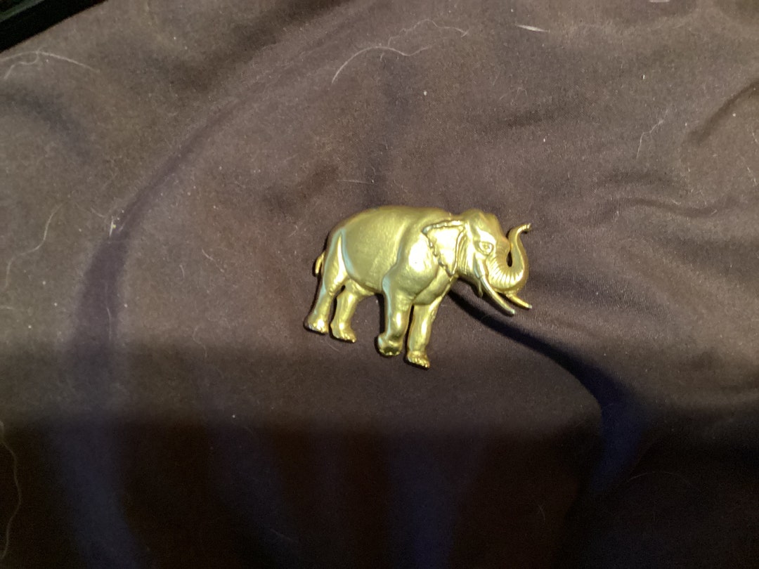 Golden Metal Elephant Pin - Etsy