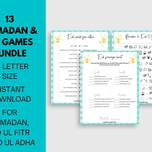 13 Printable Ramadan and Eid Day Games Bundle / Muslim Family Fun ...