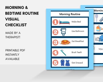 Editable Daily Routine Kids Visual Schedule Morning Schedule Afternoon ...